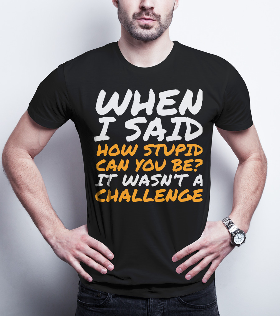 WHEN I SAID HOW STUPID CAN YOU BE IT WASN'T A CHALLENGE Sarcastic Quotes For Stupid People T-Shirt