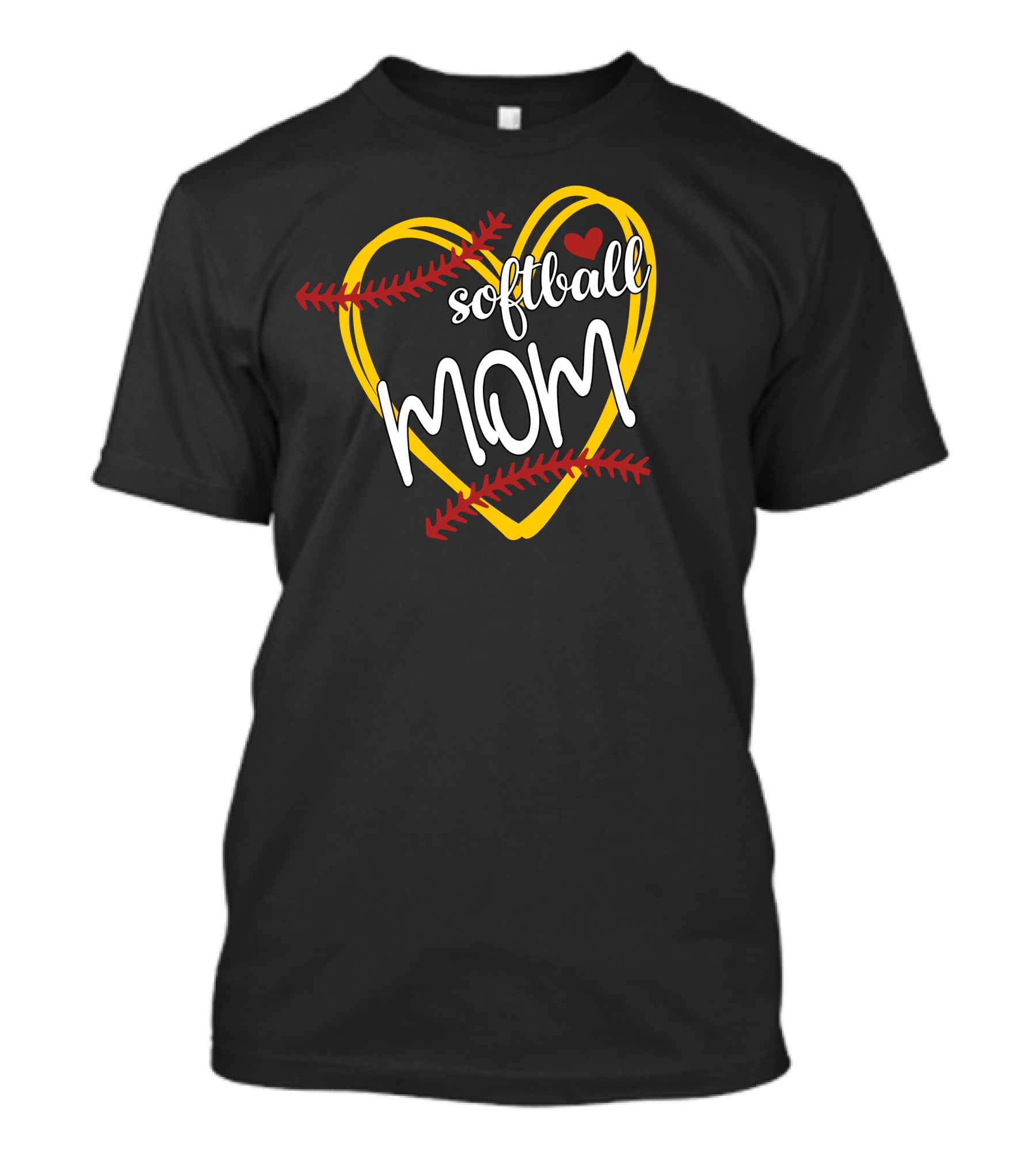 Softball Mom Heart Baseball Stitches T-Shirt