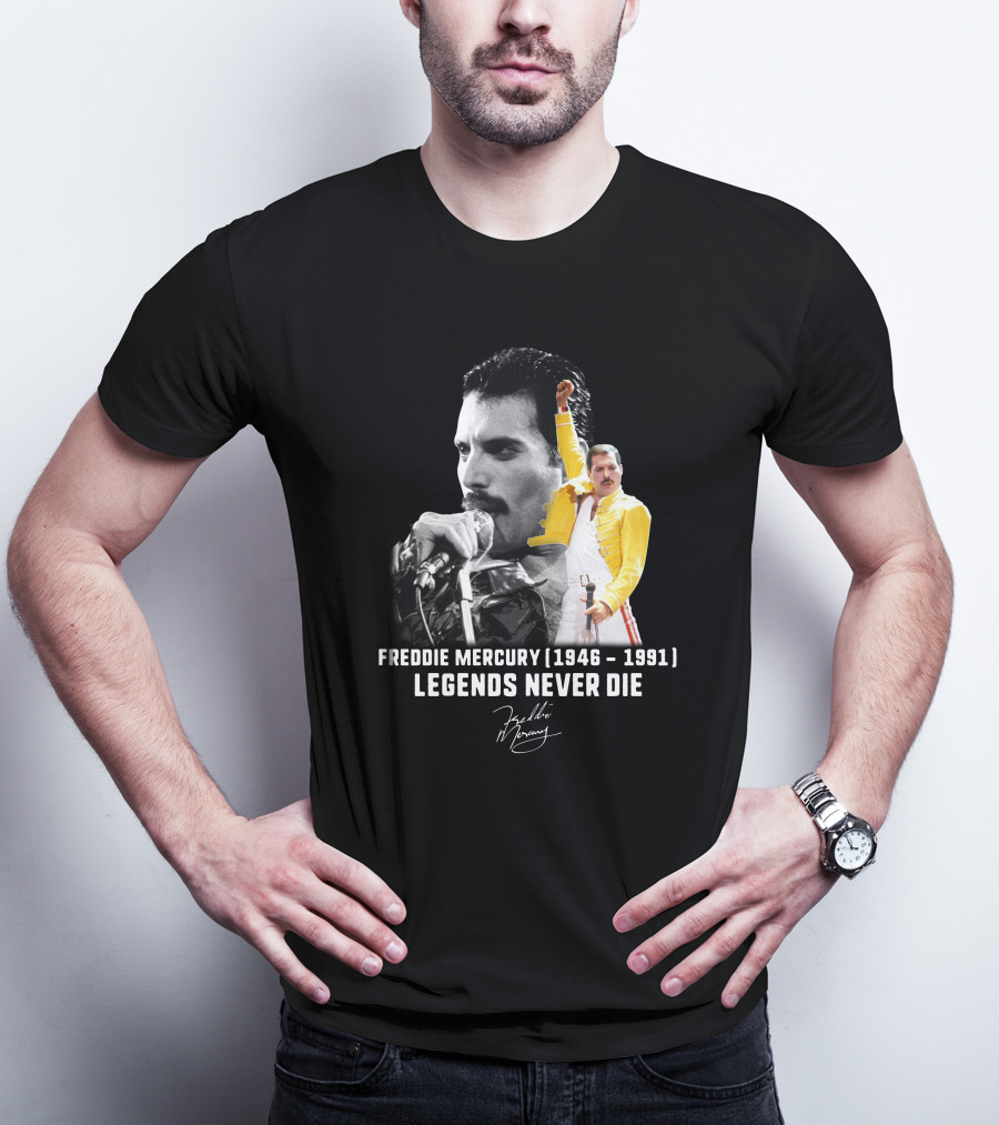 Freddie Mercury 1946-1991 Legends Never Die Signature T-Shirt