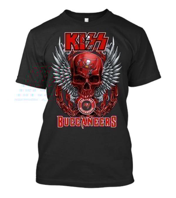 Kiss Tampa Bay Buccaneers Skull With Chains And Wings T-Shirt