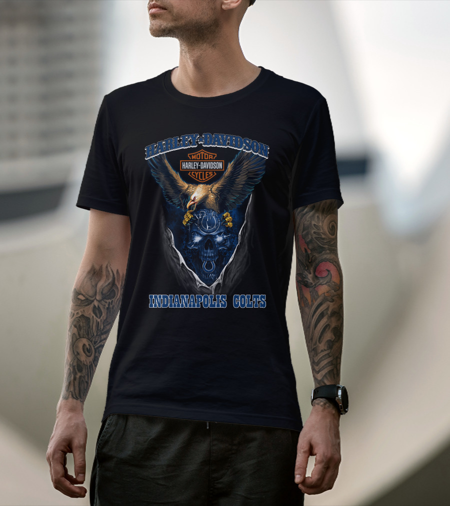 Harley Davidson Motor Cycles Indianapolis Colts Hd29Nfl T-Shirt