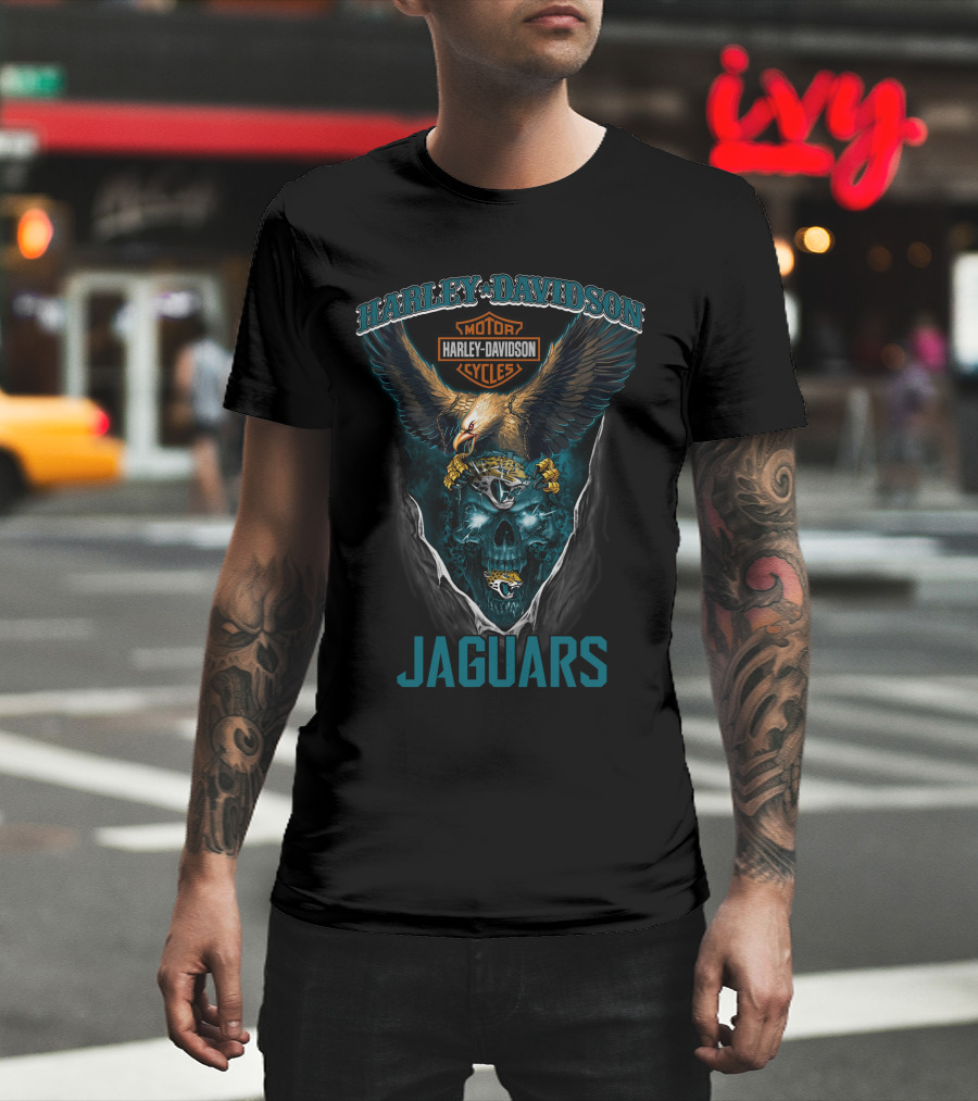Harley Davidson Motor Cycles Jacksonville Jaguars T-Shirt