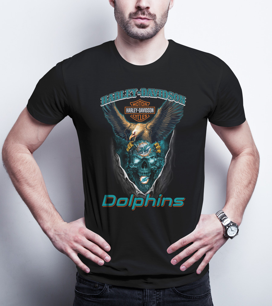 Harley Davidson Motor Cycles Dolphins Miami Hd29Nfl T-Shirt