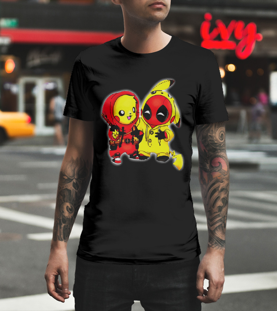 Deadpool Pikachu Mashup Costume Friendship T-Shirt
