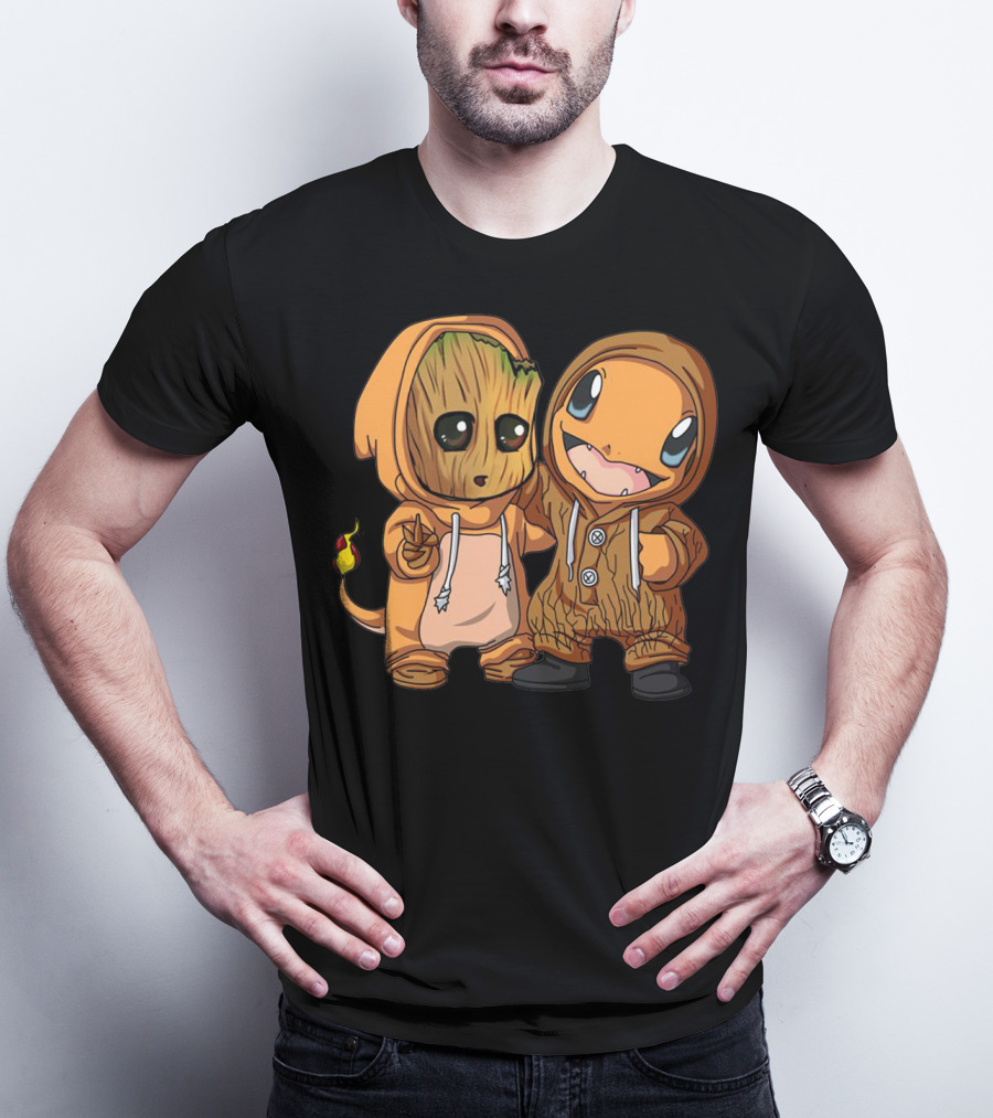 Groot And Charmander Crossover Hoodie Mashup T-Shirt
