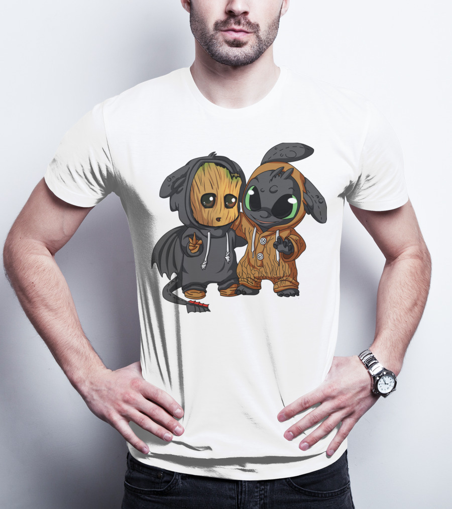 Groot And Toothless Crossover Hoodie Characters T-Shirt