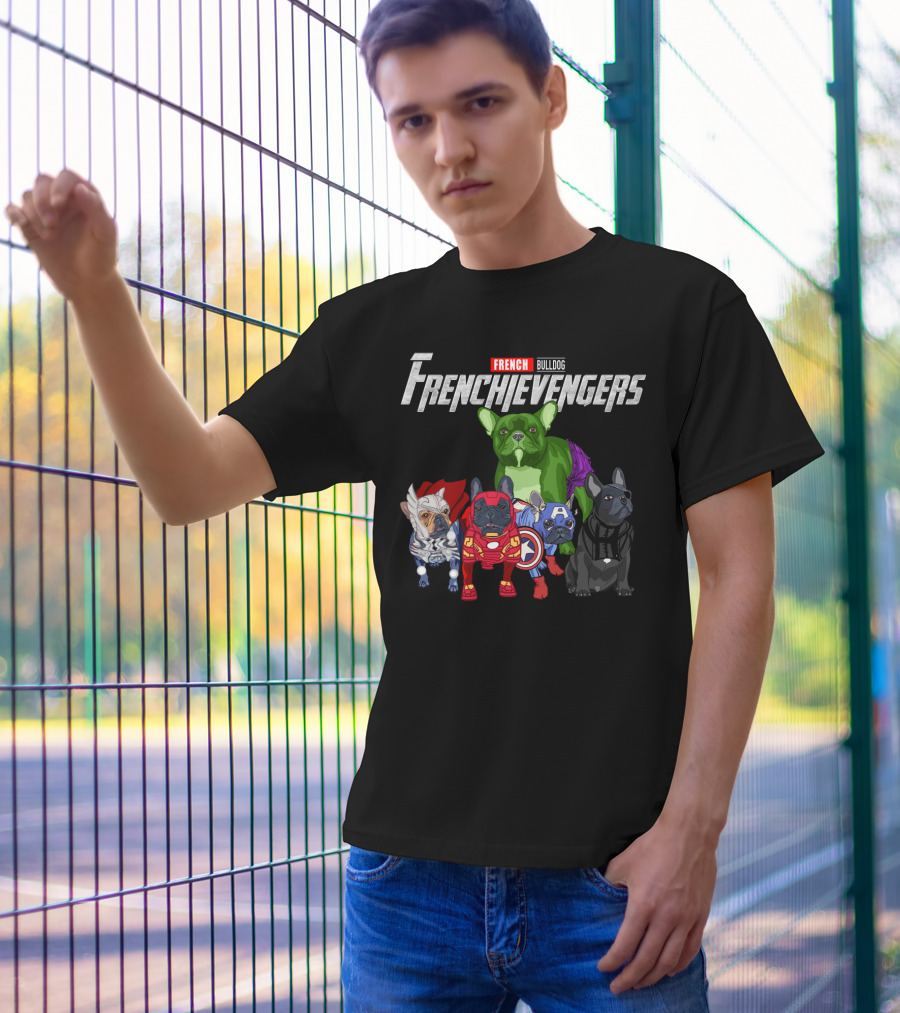 French Bulldog Marvel Avengers Endgame Parody Frenchievengers T-Shirt