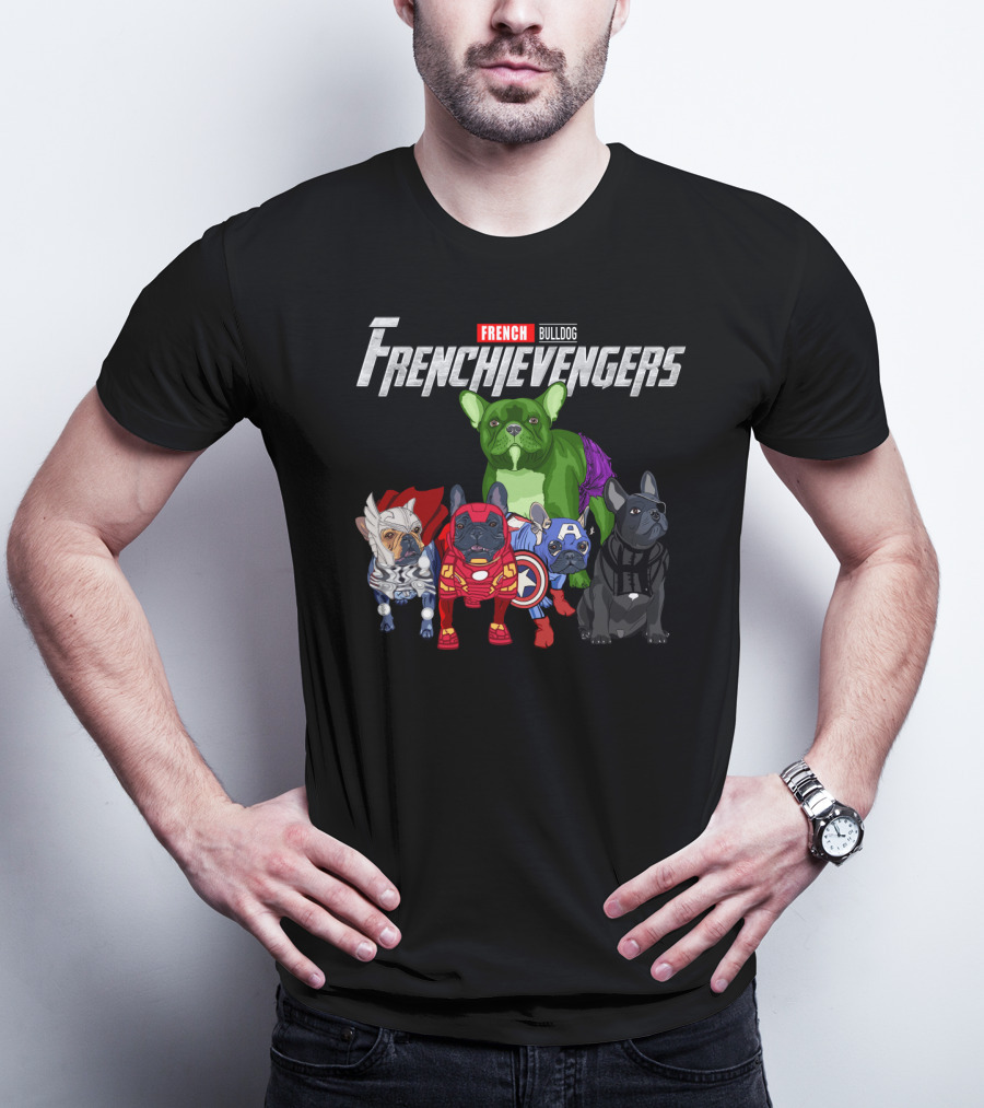 French Bulldog Marvel Avengers Endgame Parody Frenchievengers T-Shirt