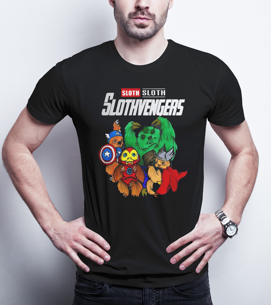 Slothvengers Avengers Endgame Parody Featuring Sloth Superheroes In Iconic Costumes T-Shirt
