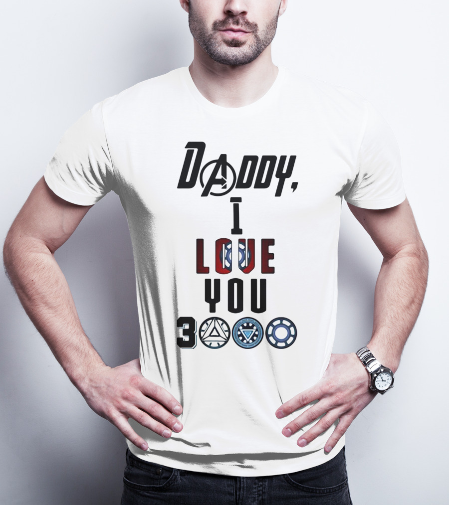 Daddy I Love You 3000 Avengers Arc Reactor Symbols T-Shirt