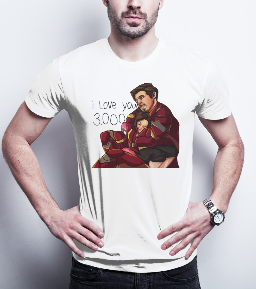 Avengers Iron Man Morgan Stark I Love You 3000 Dad Hug Marvel Reference T-Shirt