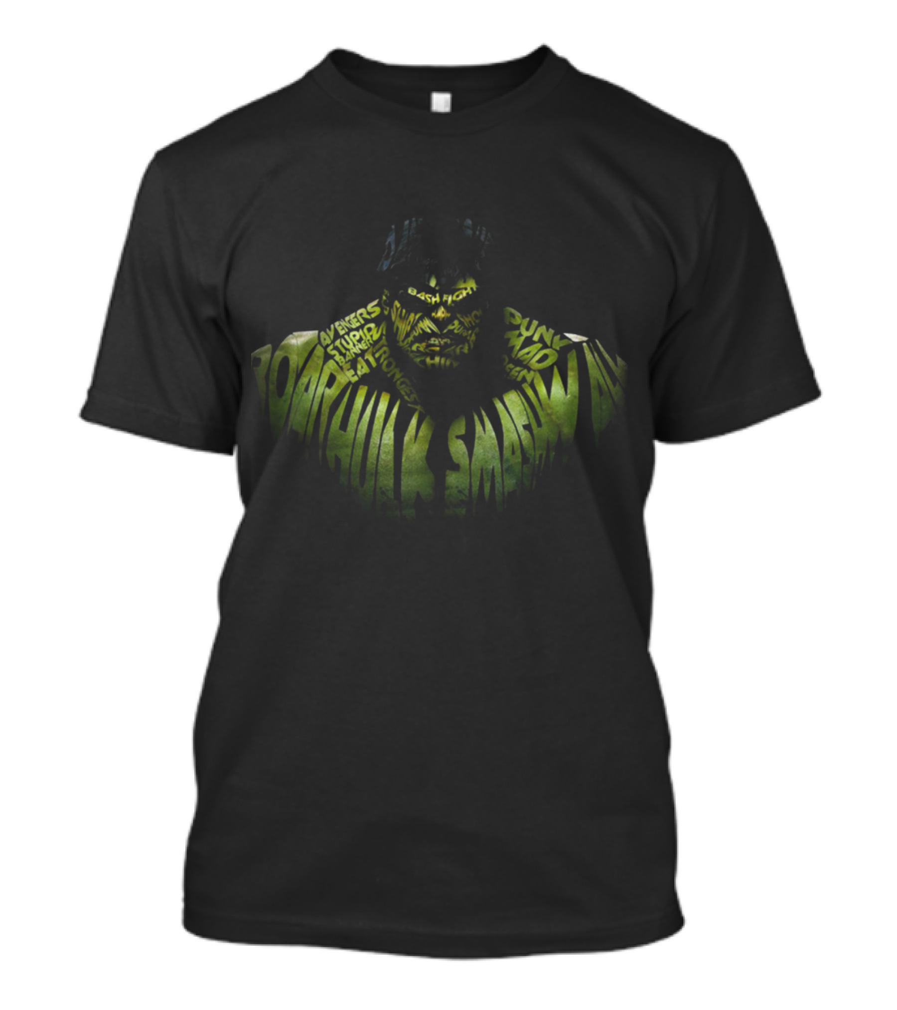 HULK WORD ROAR SMASH STRONGEST AVENGERS PUNY HUMAN BASH FIGHT RAGE T-Shirt