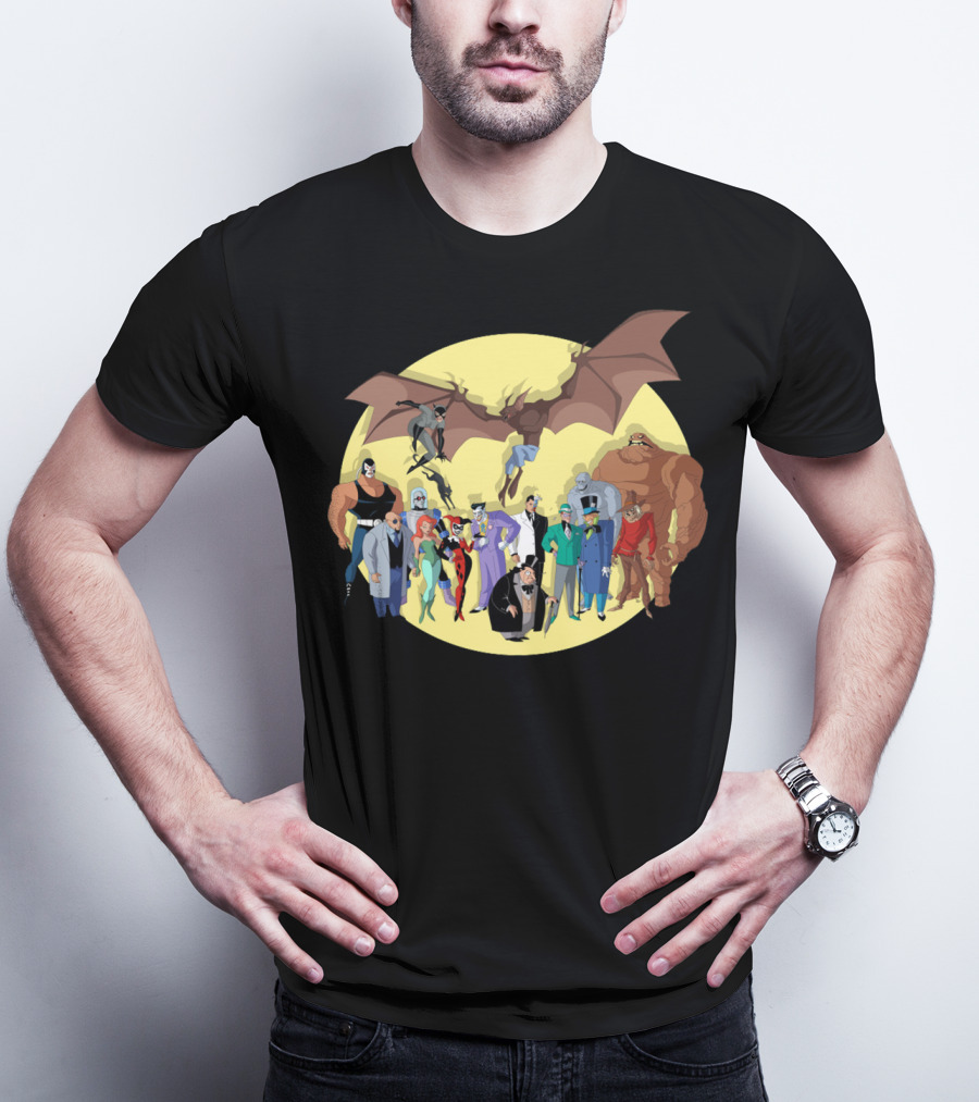 The Rogues Gallery Batman Villains Group With Joker Riddler Catwoman And Penguin Iconic Characters T-Shirt