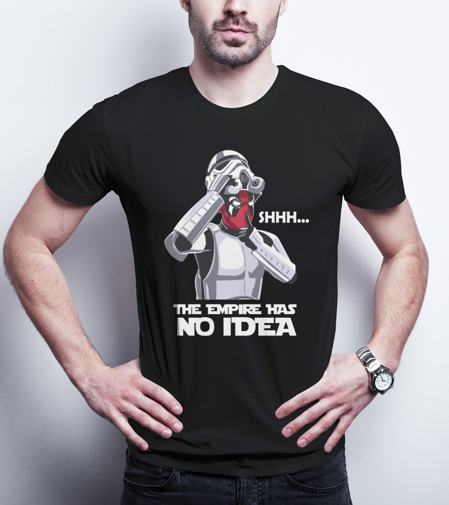 Deadpool Stormtrooper Mashup The Empire Has No Idea Shhh Star Wars Crossover T-Shirt
