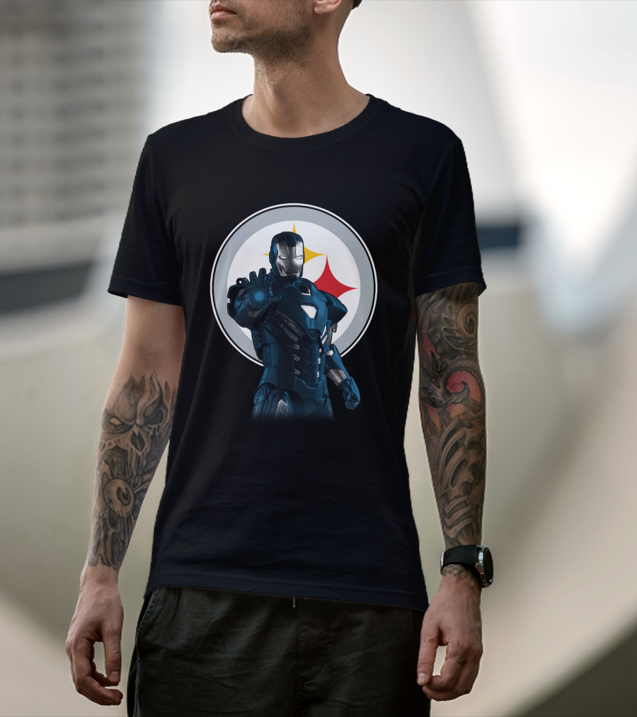 Iron Man Pittsburgh Steelers Friends Crossover T-Shirt