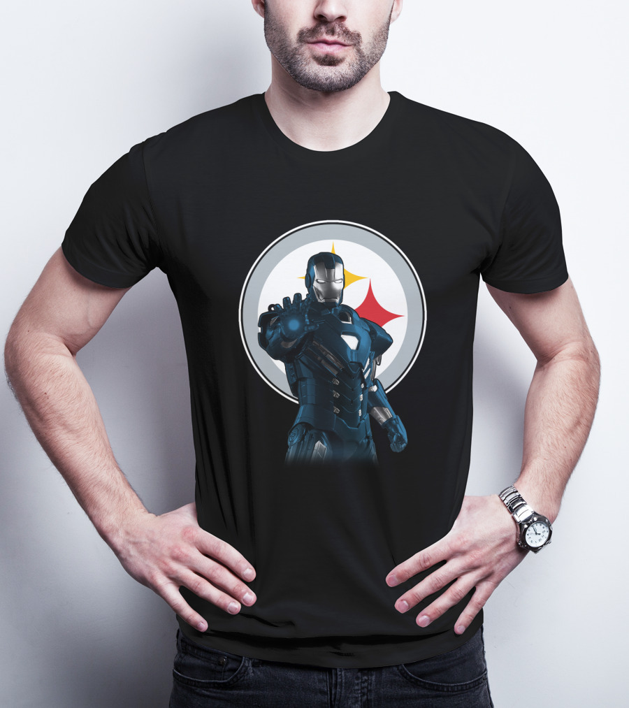 Iron Man Pittsburgh Steelers Friends Crossover T-Shirt