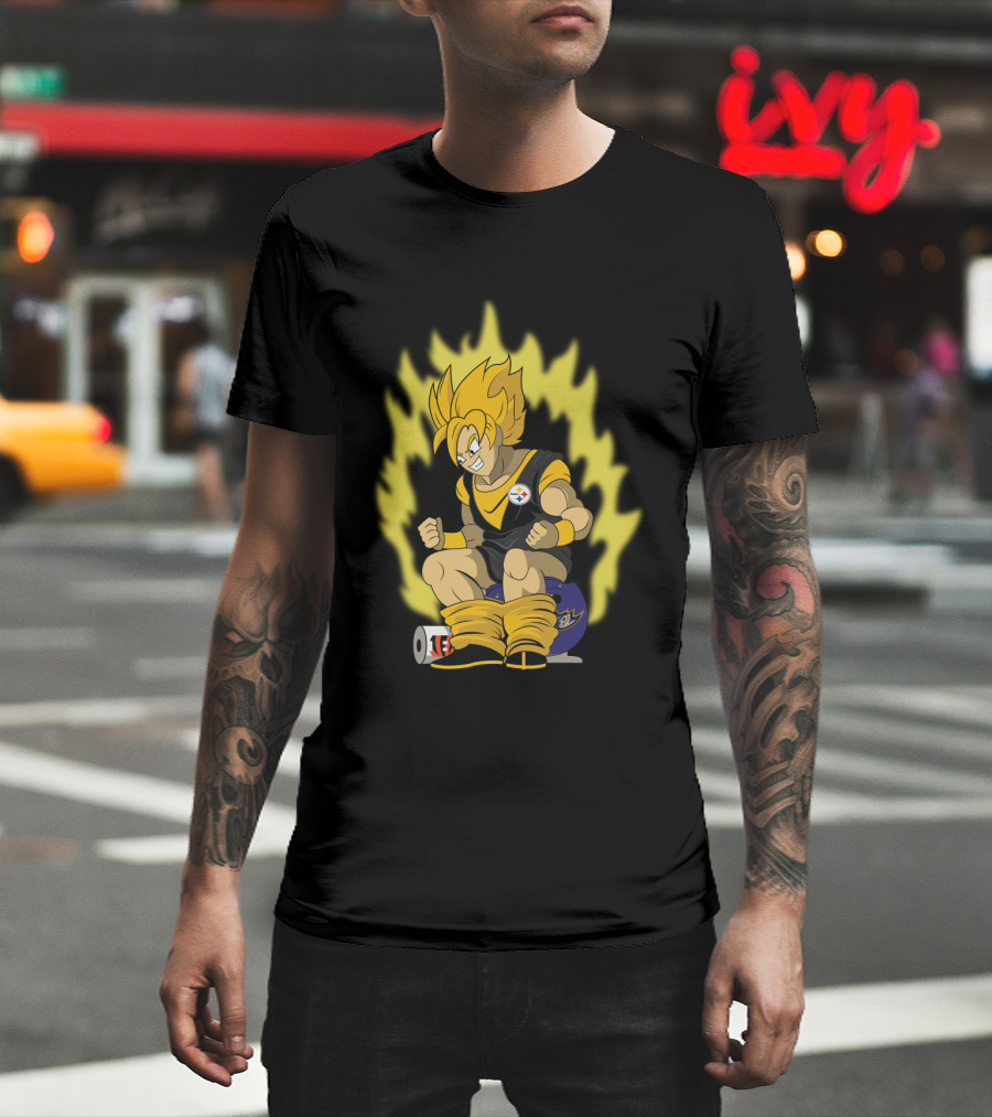 Pittsburgh Steelers Super Saiyan Football Fusion T-Shirt