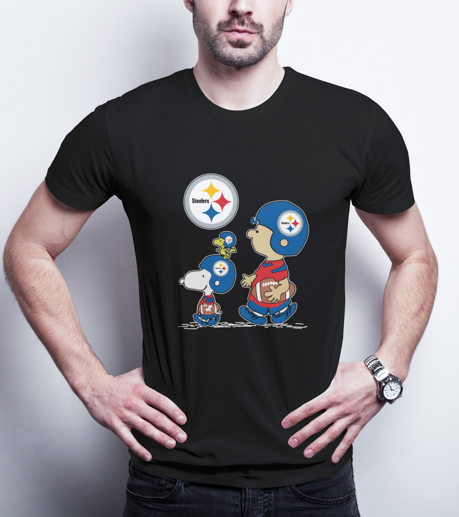 Pittsburgh Steelers Helmet Characters Football Woodstock T-Shirt
