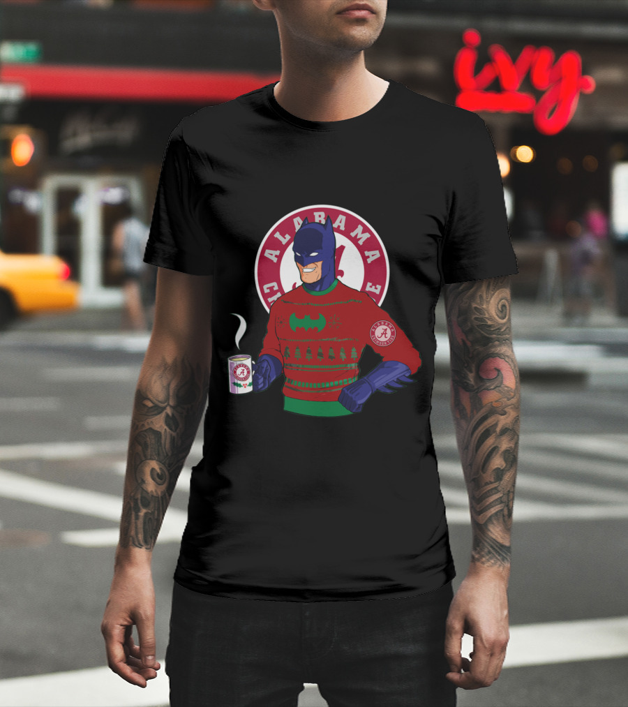 Alabama Crimson Tide Superhero Holiday Coffee Fan T-Shirt