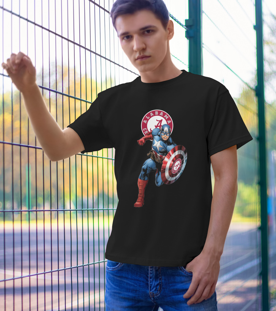 Alabama Crimson Tide Captain America Shield T-Shirt