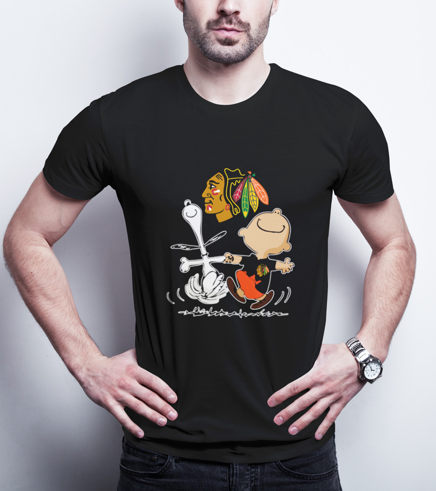 Chicago Blackhawks Peanuts Dancing Celebration T-Shirt
