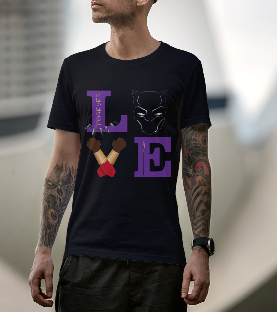 Love Forever Black Panther Wakanda Tribute T-Shirt