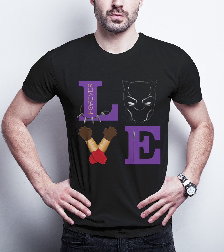 Love Forever Black Panther Wakanda Tribute T-Shirt