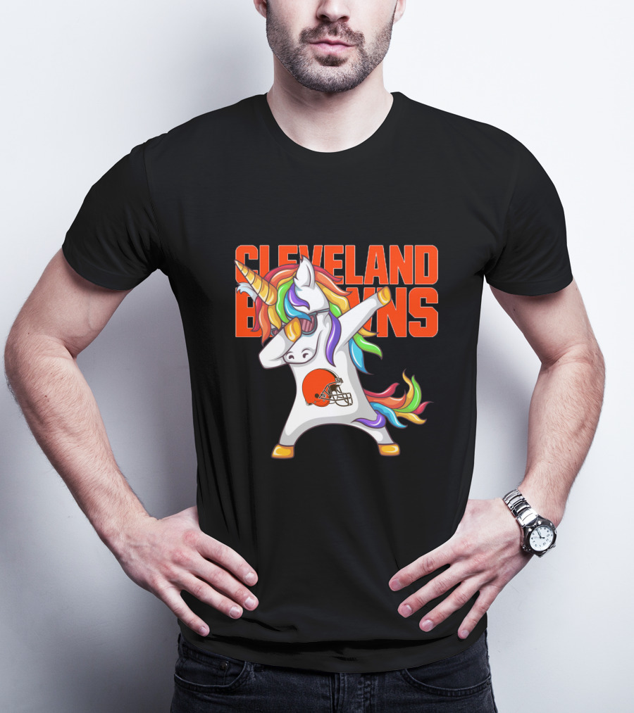 Cleveland Browns Rainbow Unicorn Football Helmet T-Shirt