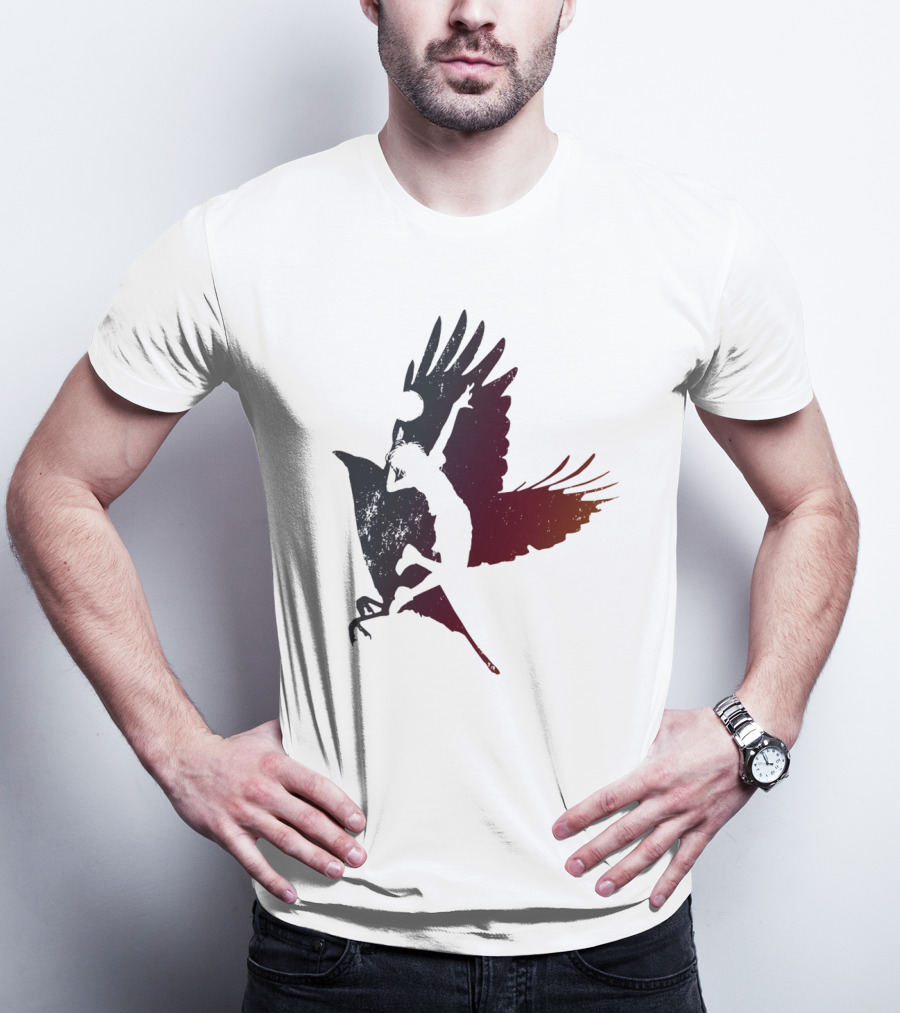Volleyball Player Silhouette With Bird Wings T-Shirt