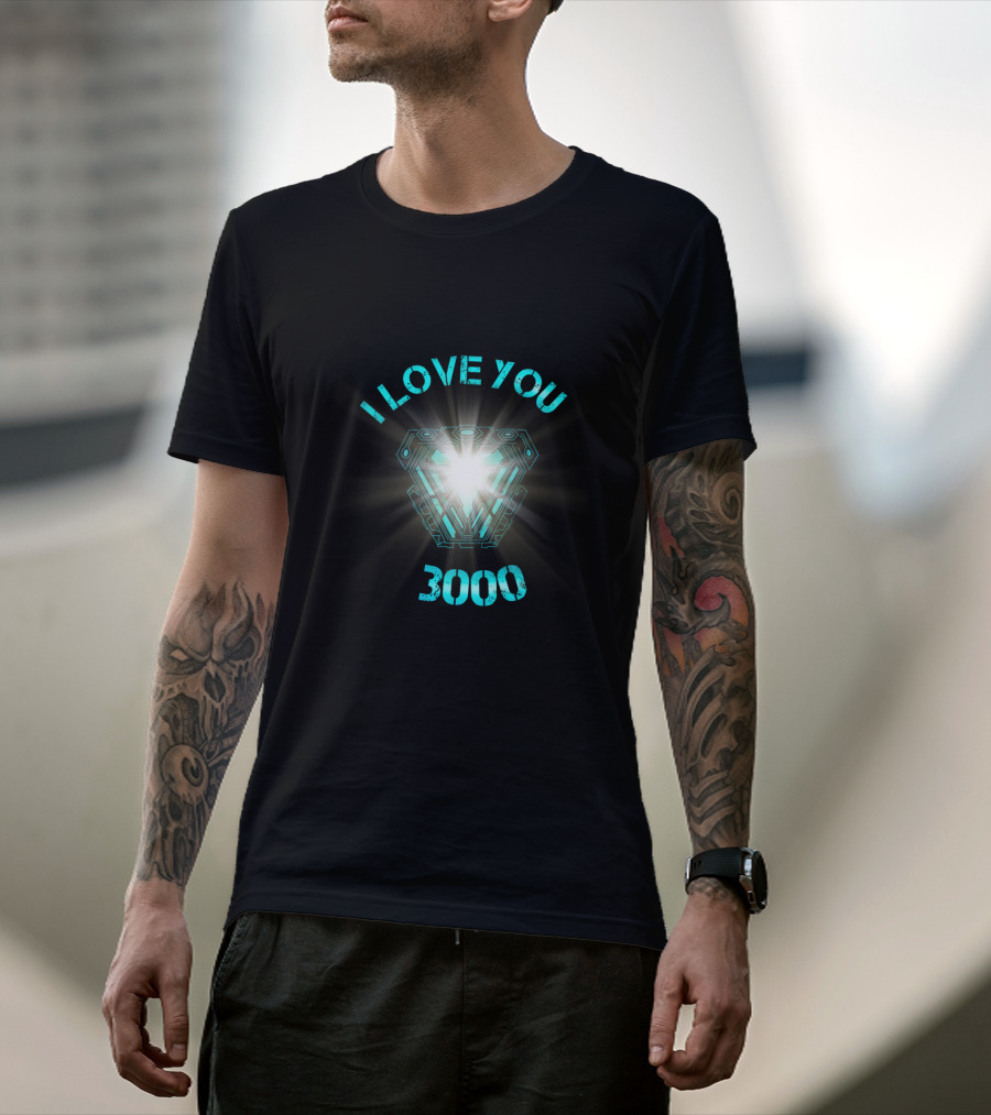 Marvel I Love You 3000 Arc Reactor Shining T-Shirt