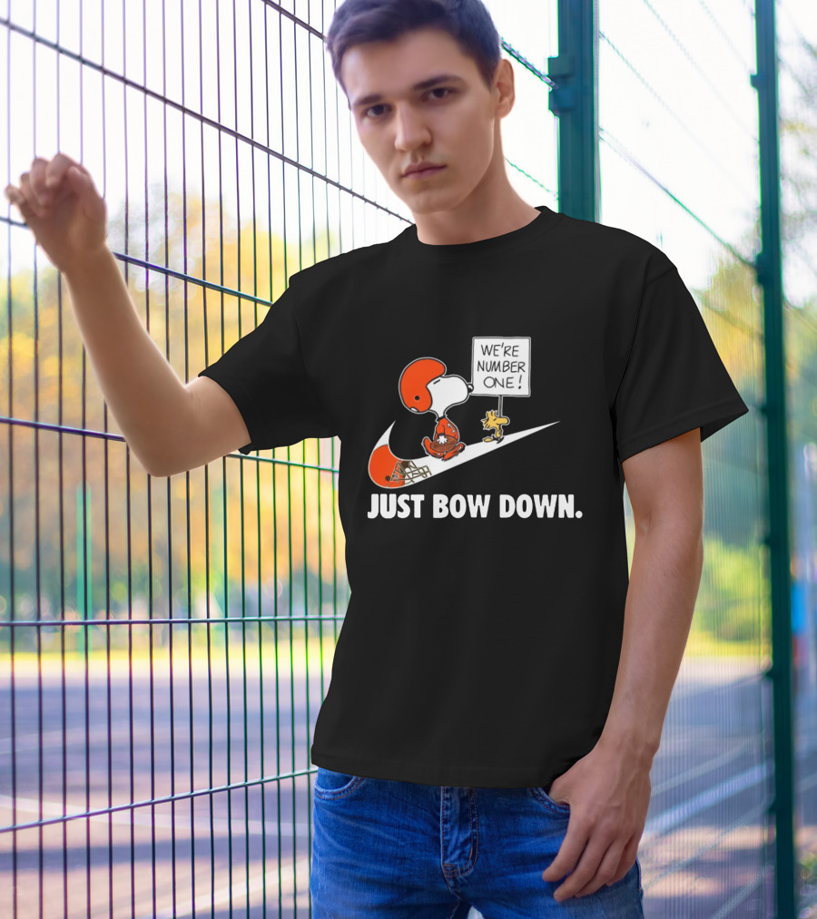Cleveland Browns We're Number One Just Bow Down T-Shirt