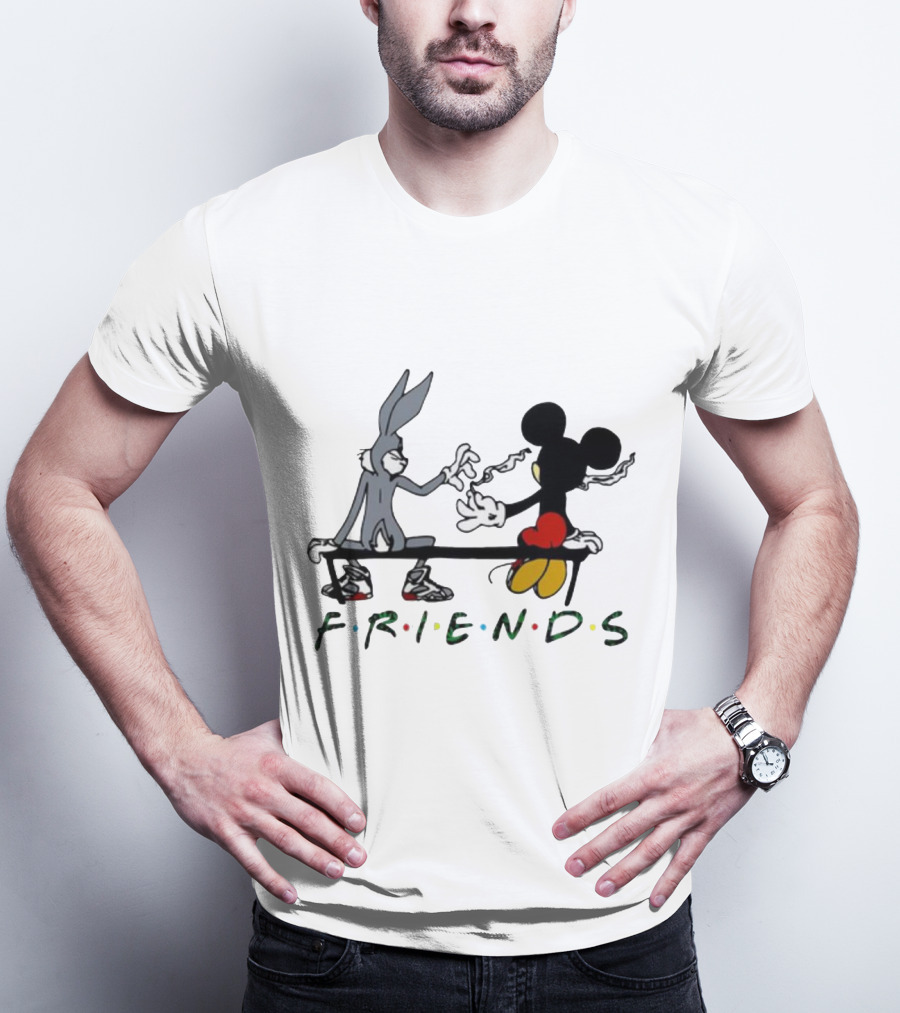 Friends Mickey Bugs Bench T-Shirt