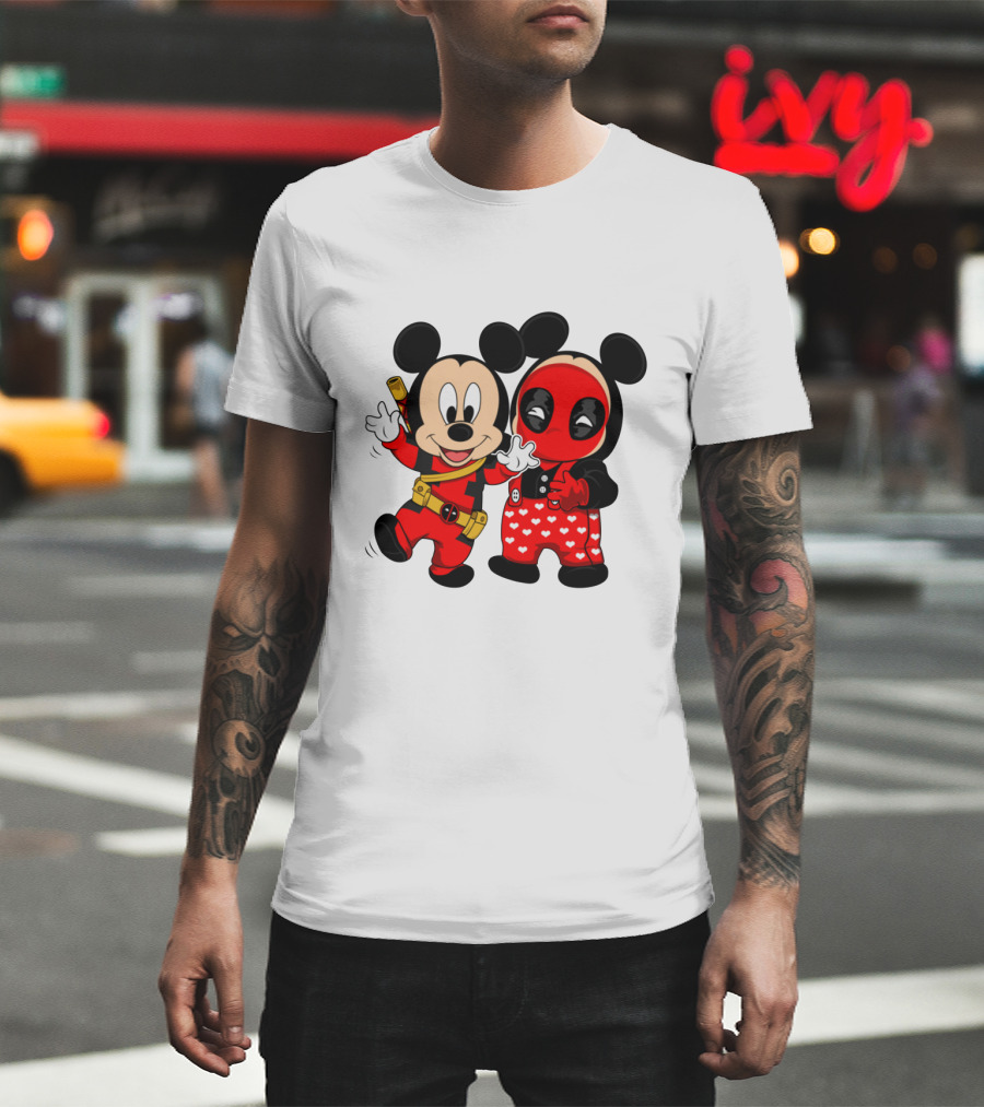 Disney Mickey Mouse And Deadpool Mashup T-Shirt