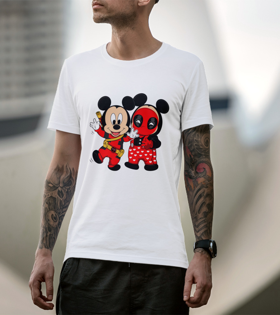 Disney Mickey Mouse And Deadpool Mashup T-Shirt