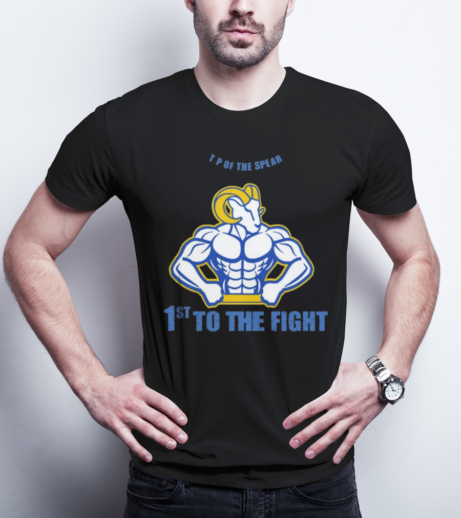 T P Of The Spear 1st To The Fight Muscular Ram T-Shirt