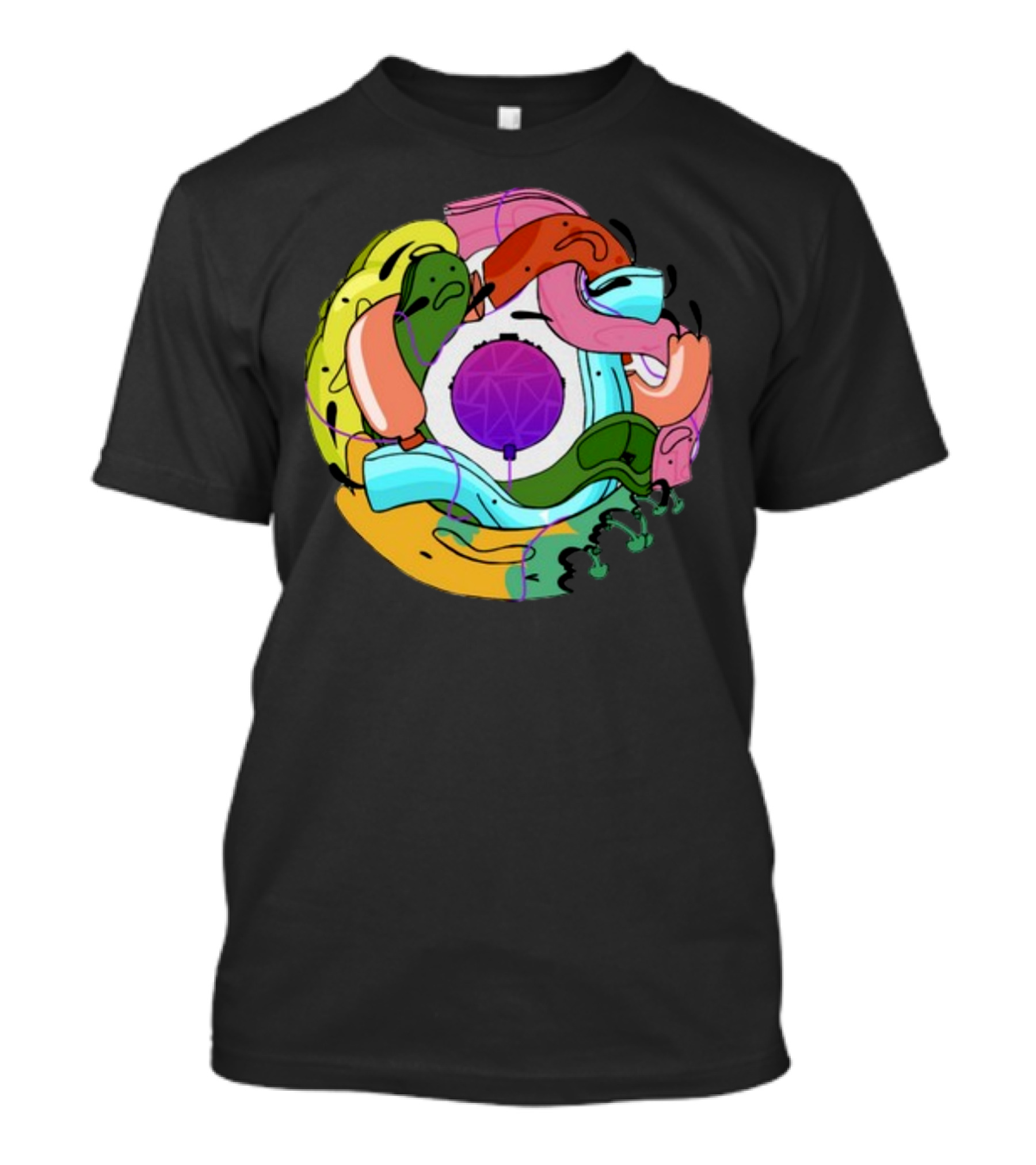 Long Ones Colorful Abstract Circular T-Shirt