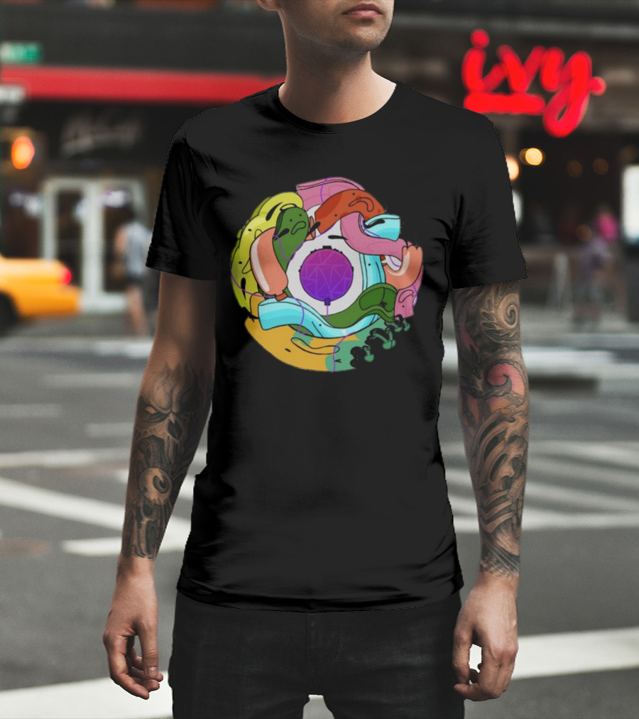 Long Ones Colorful Abstract Circular T-Shirt