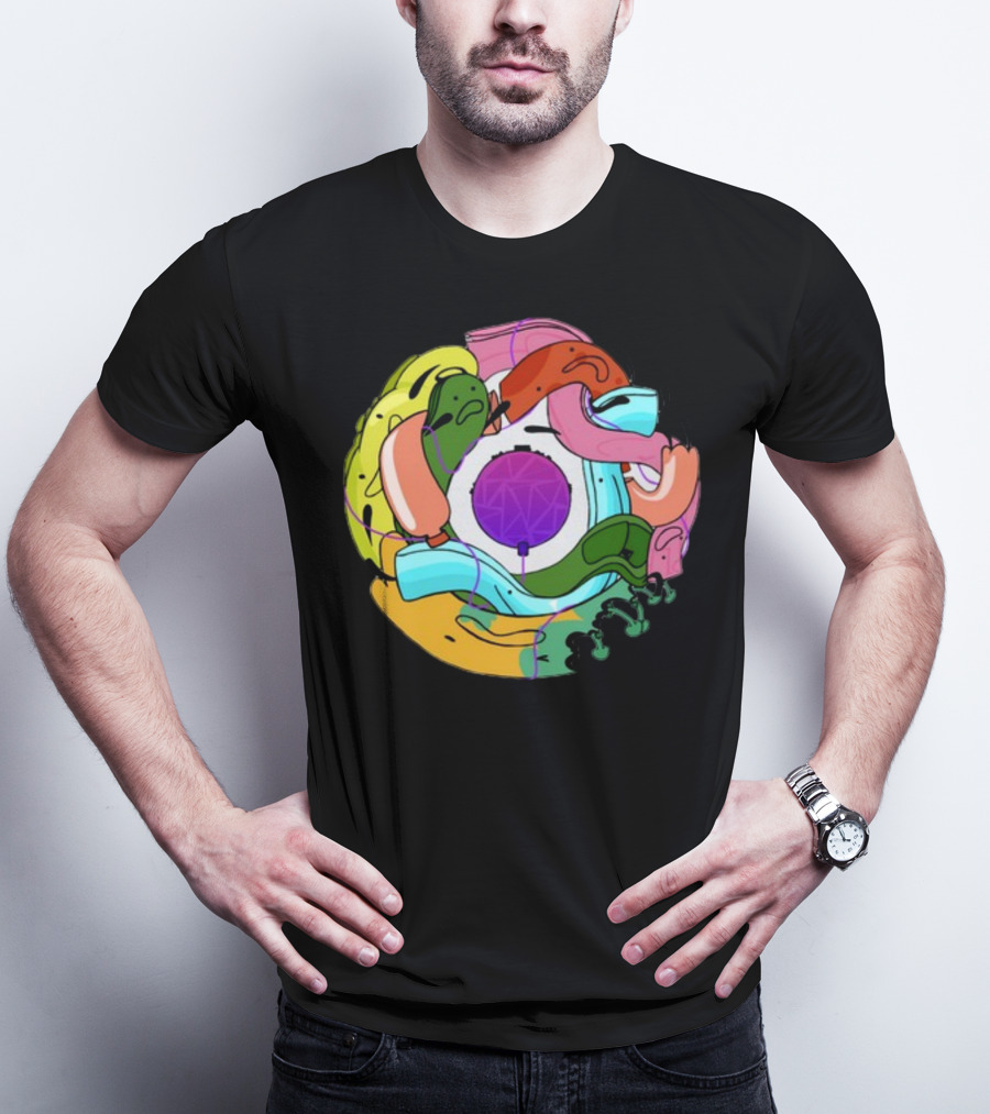 Long Ones Colorful Abstract Circular T-Shirt