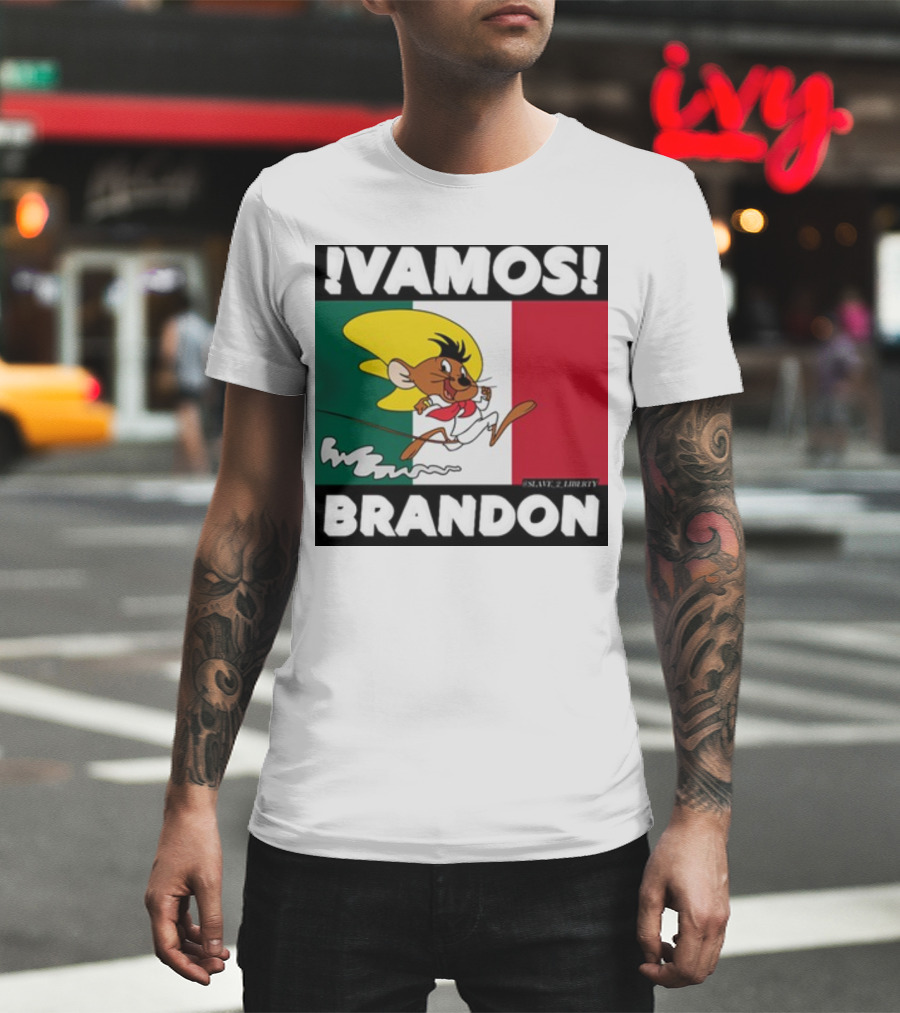Vamos Brandon Mouse Mexican Flag T-Shirt