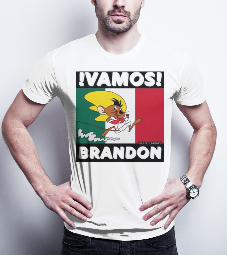 Vamos Brandon Mouse Mexican Flag T-Shirt
