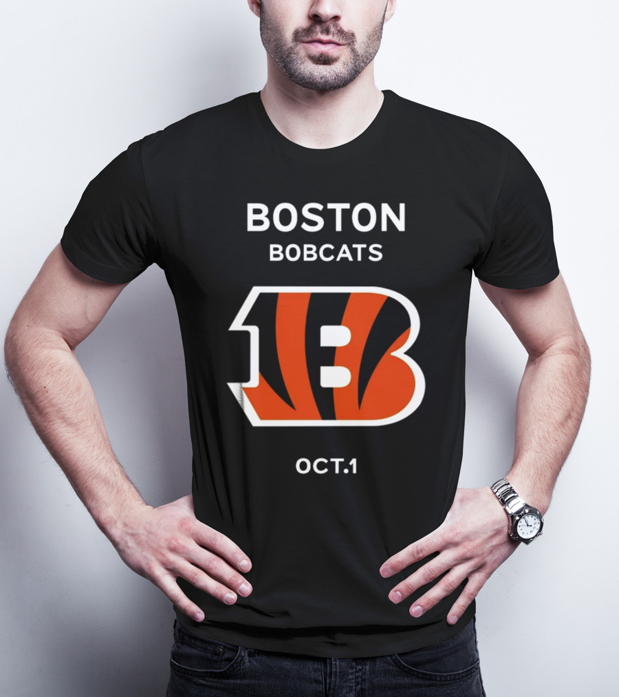 Boston Bobcats B Logo Oct 1 Tiger Stripes T-Shirt