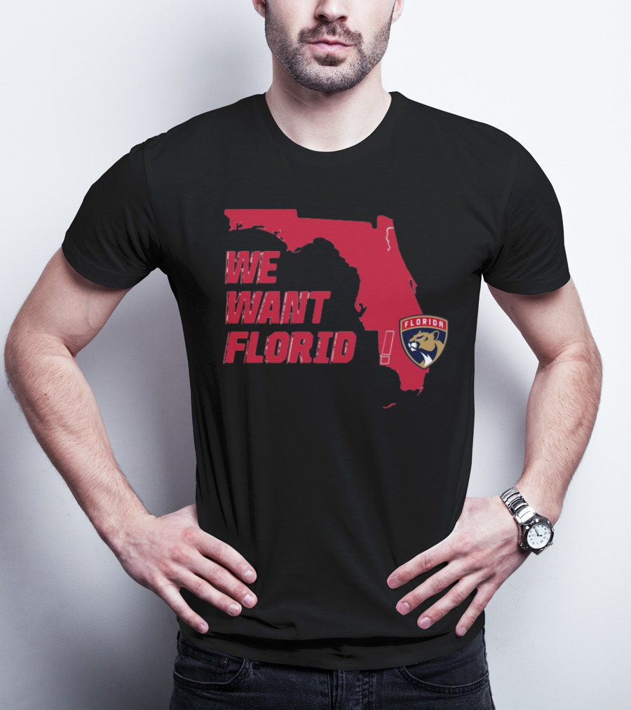 We Want Florida Panthers Map T-Shirt