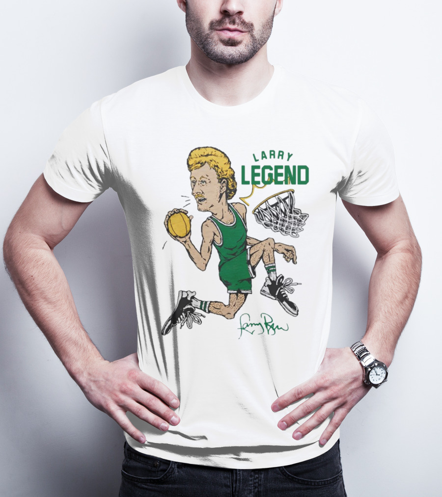 Larry Legend Layup Basketball Icon With Signature T-Shirt