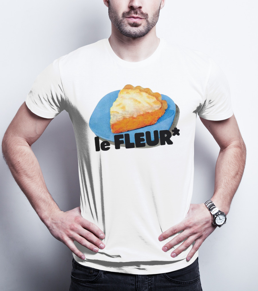 Le Fleur Pie Slice On Blue Plate T-Shirt