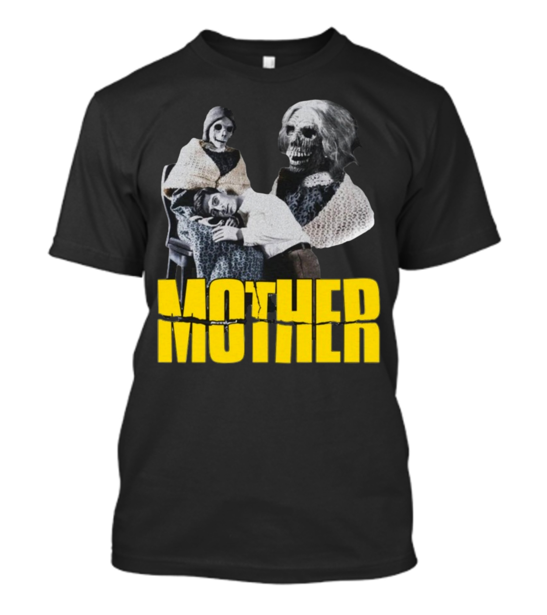 Mother Psycho Skeleton Horror Motif T-Shirt