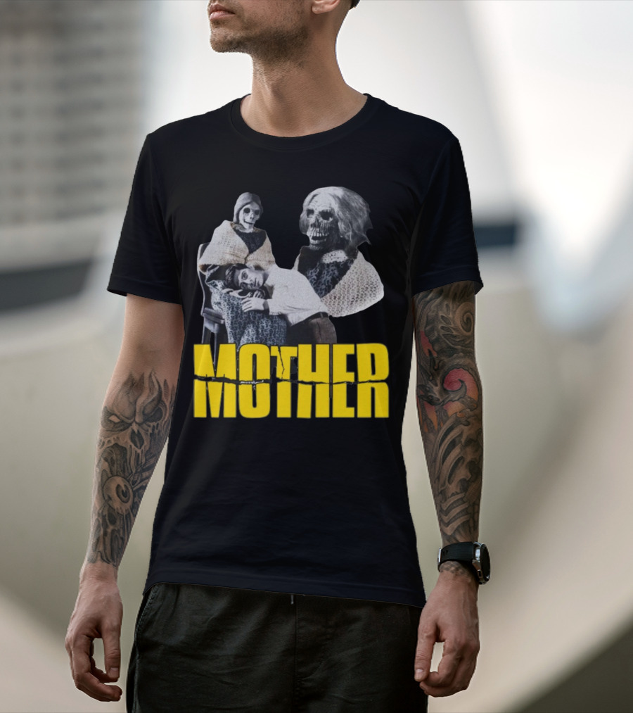 Mother Psycho Skeleton Horror Motif T-Shirt