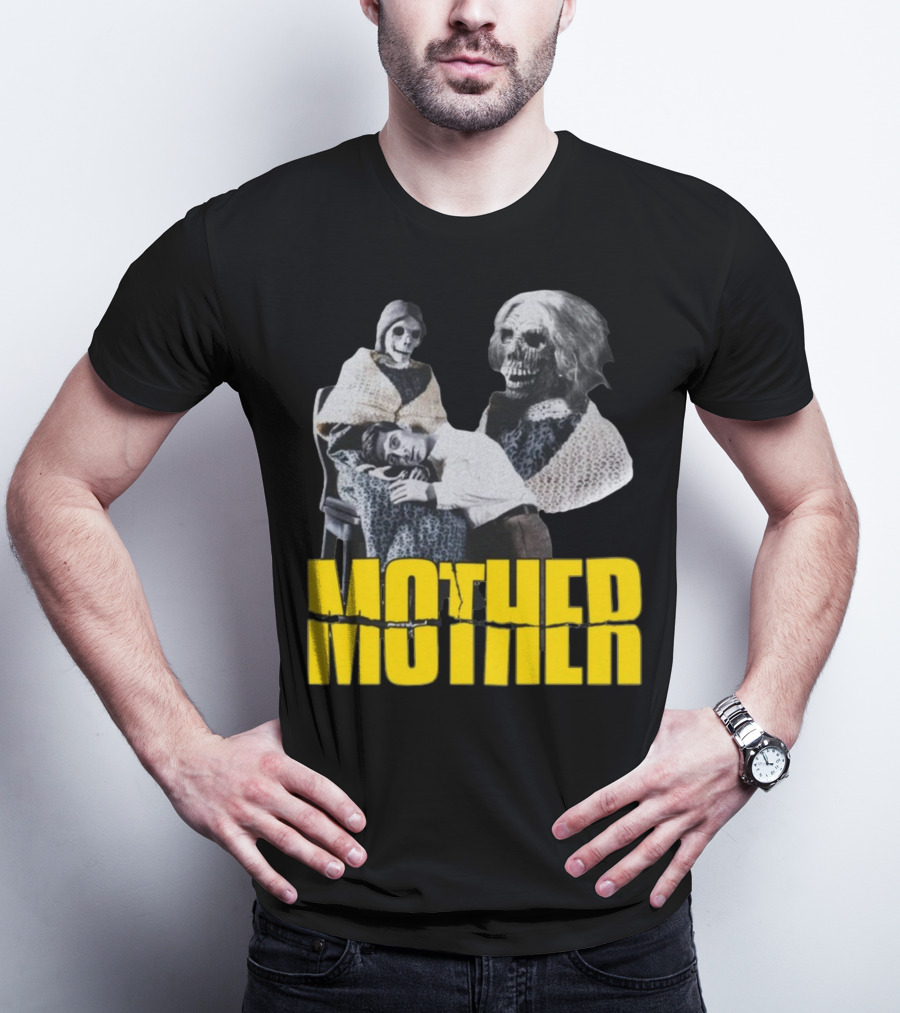 Mother Psycho Skeleton Horror Motif T-Shirt