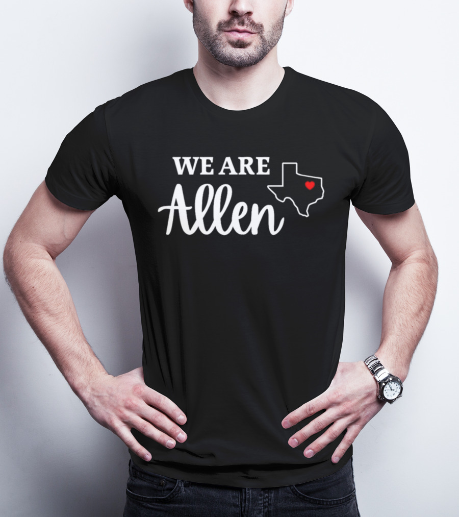 WE ARE ALLEN Texas Heart Map T-Shirt