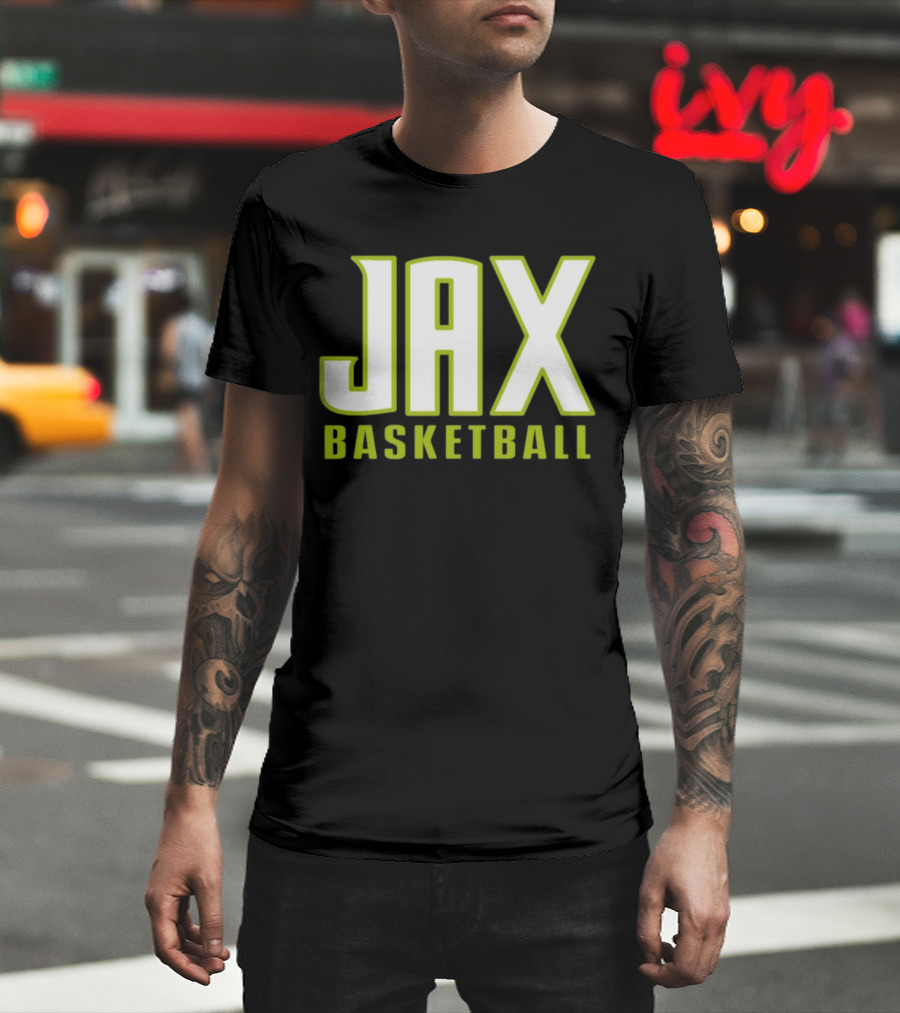 Jax Basketball Bold Neon Typography T-Shirt