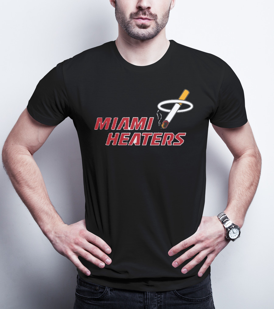 Shitheadsteve Miami Heaters Basketball Parody Smoking Cigarette T-Shirt